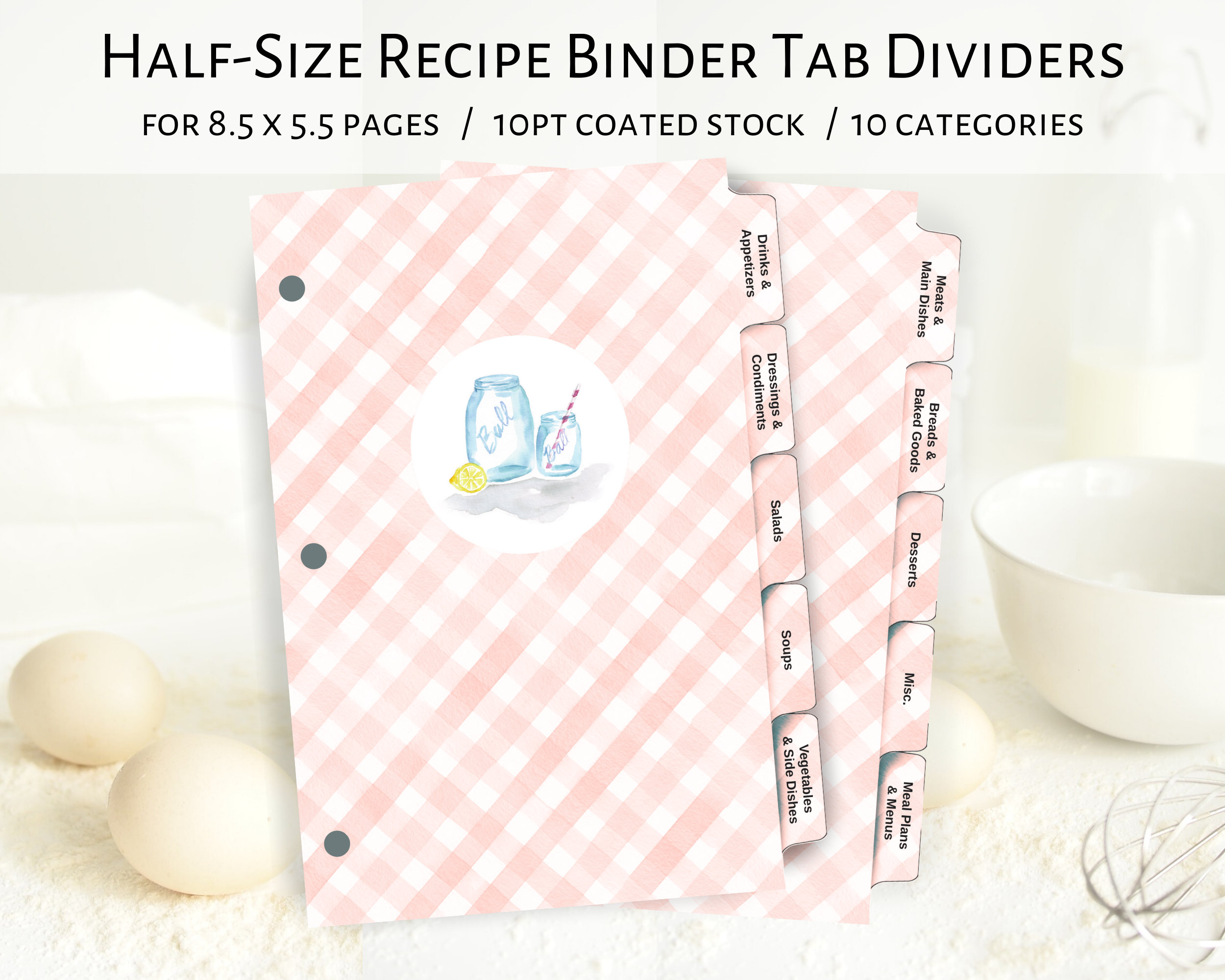 HALF-SIZE Recipe Binder Tab Dividers Retro Recipe Binder Tab - Etsy Canada