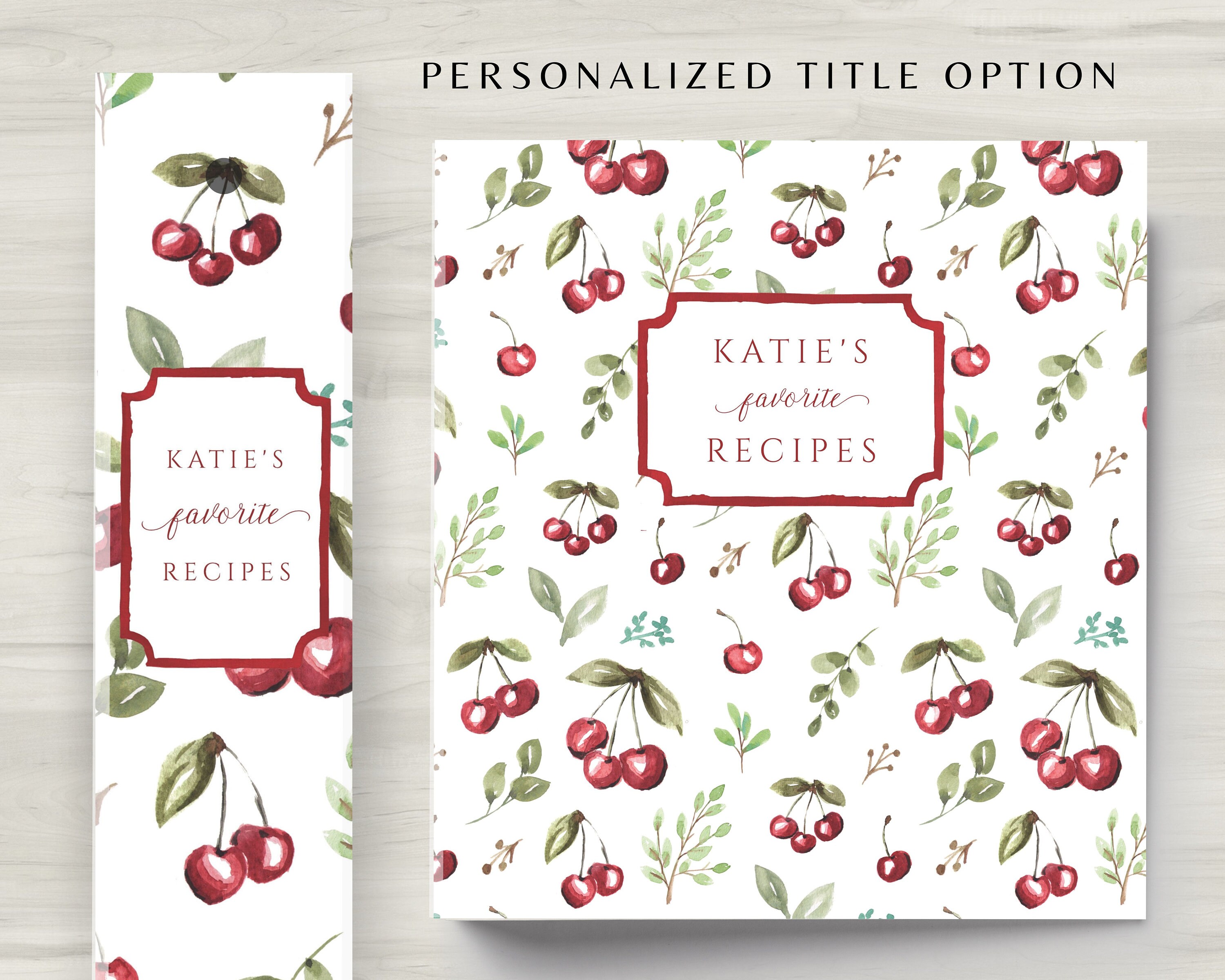 Summer Cherry Greenery Recipe Binder | Kitchen Recipe Binder | Cherries ...