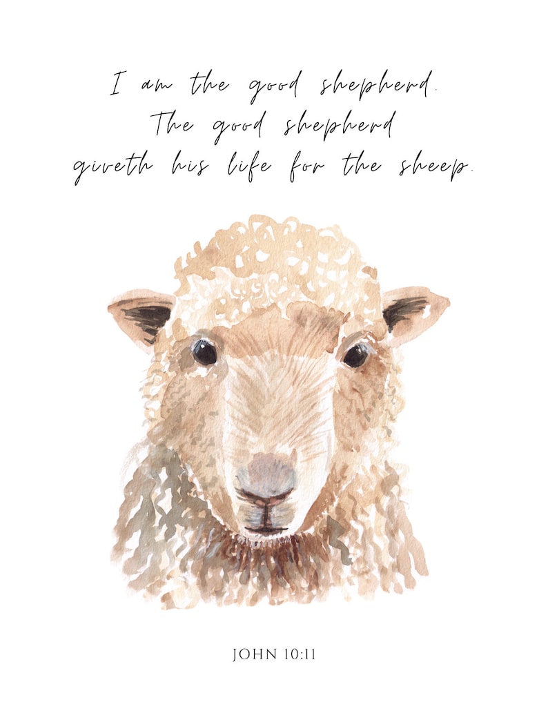 Scripture Sheep Art Print Sheep Art Print Baby Lamb - Etsy