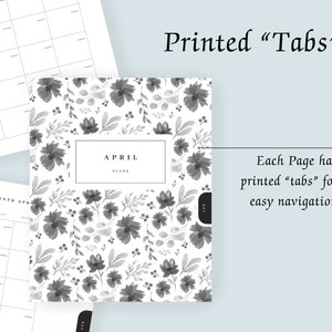 Undated Weekly Planner Binder With Dark Floral Cover Design - Etsy
