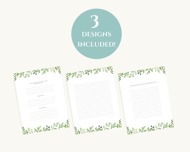 Printable Recipe Binder Dedication Page 8.5 X 11. Non Editable | Etsy