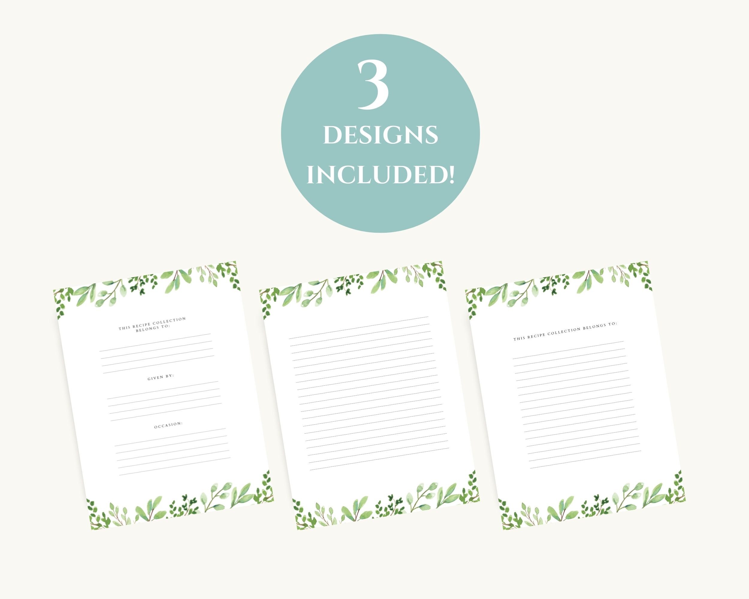 Printable Recipe Binder Dedication Page 8.5 X 11. Non Editable | Etsy
