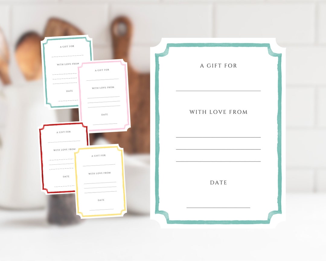 Recipe Binder Bookplate Gift Labels - Etsy