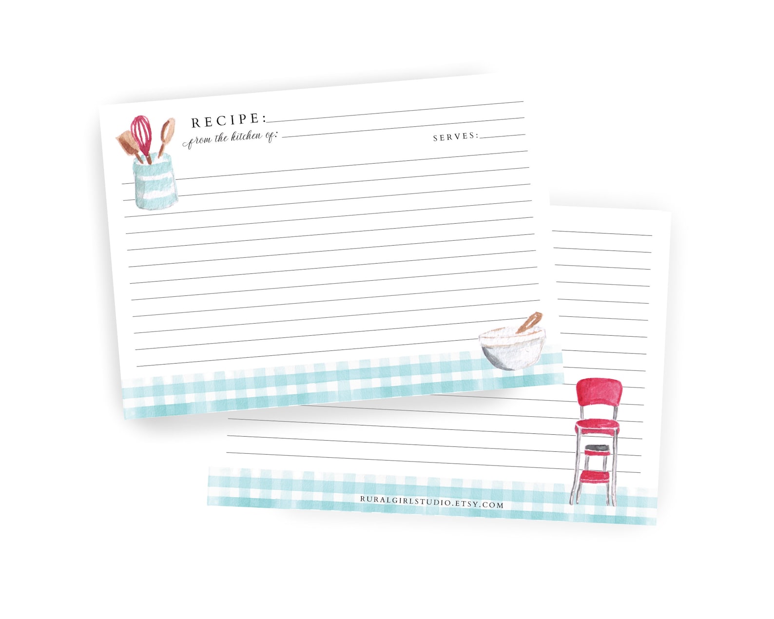 Retro Kitchen Recipe Cards, Recipe Card Sets | 3 Sizes - Etsy