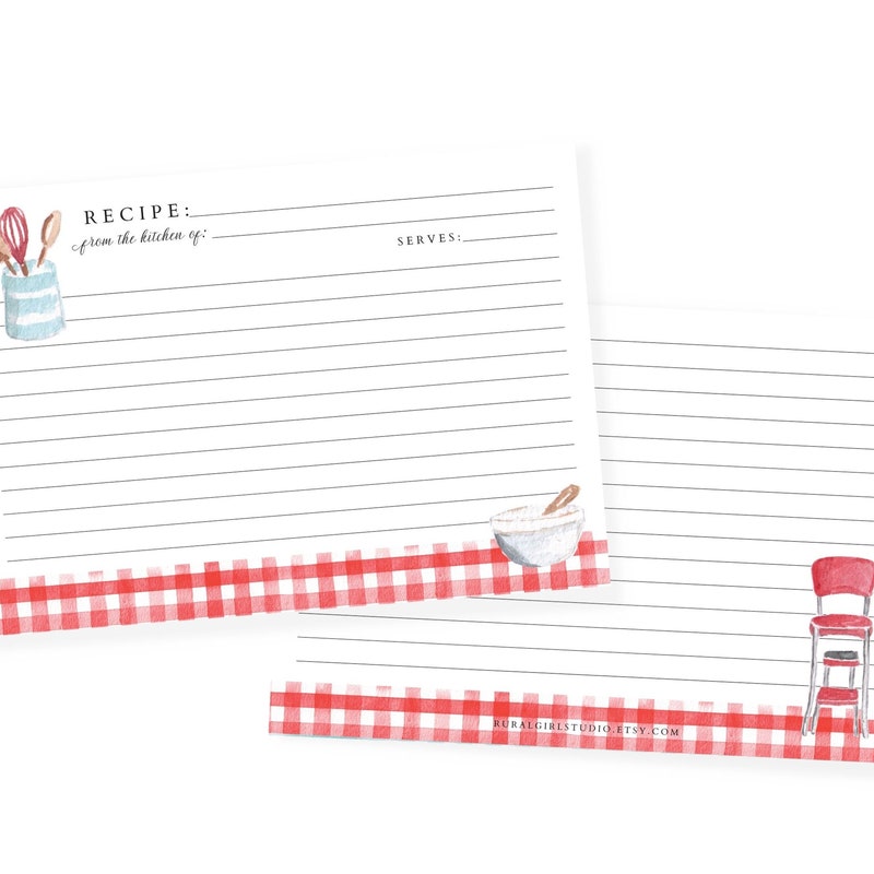 Retro Recipe Cards - Etsy