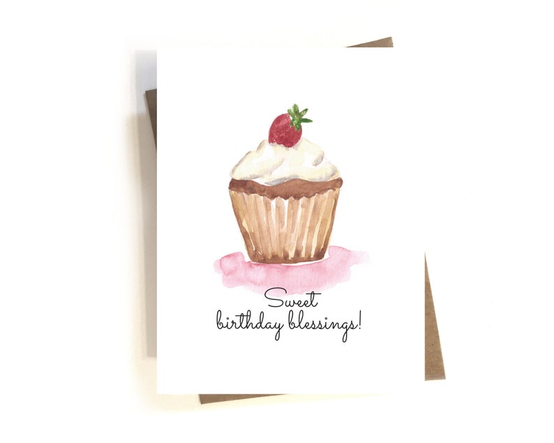 Assorted Cupcake Birthday Card Set 5 DESIGNS | Etsy
