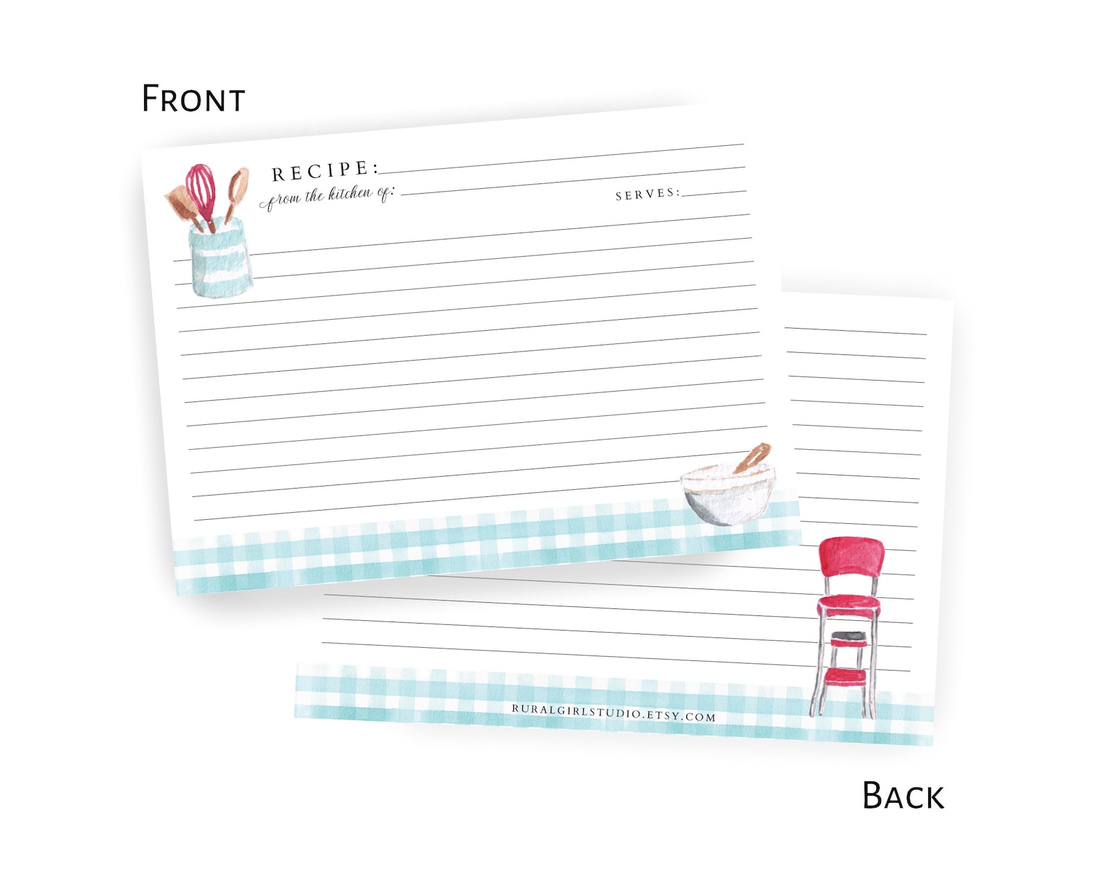 Retro Kitchen Recipe Cards Recipe Card Sets - Etsy