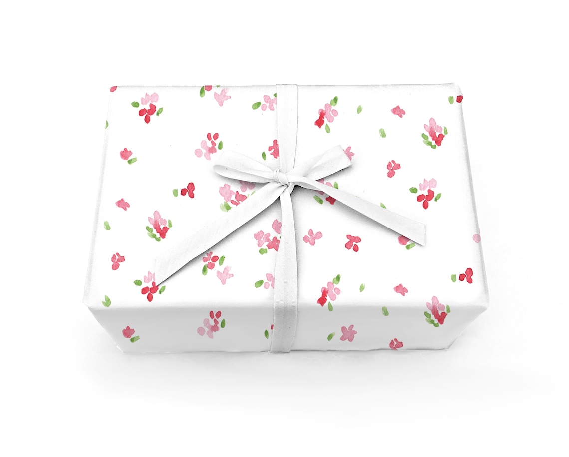 Pink Floral Wrapping Paper - Etsy