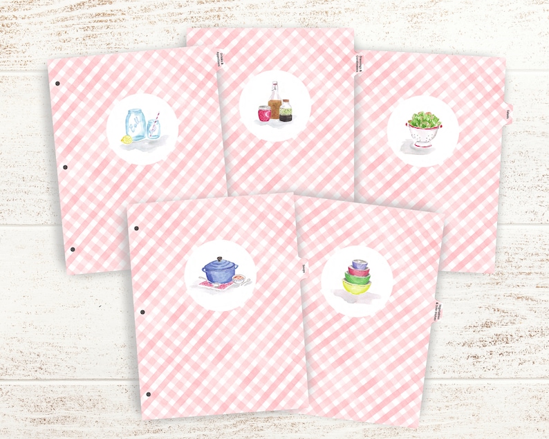 Divisori per raccoglitori di ricette, divisori per ricette 8,5 x 11 ...