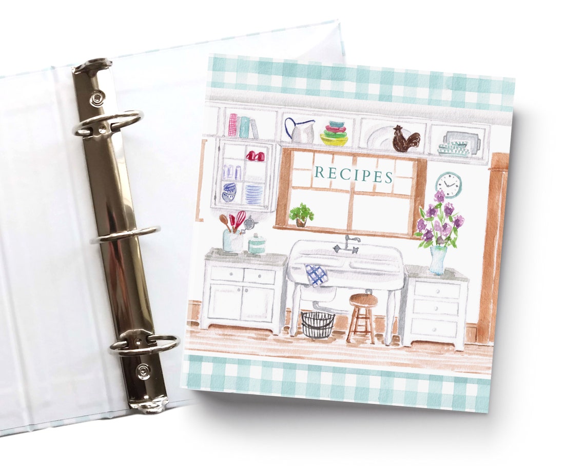 HALF-SIZE Retro Kitchen Recipe Binder Vintage Kitchen 3-ring | Etsy