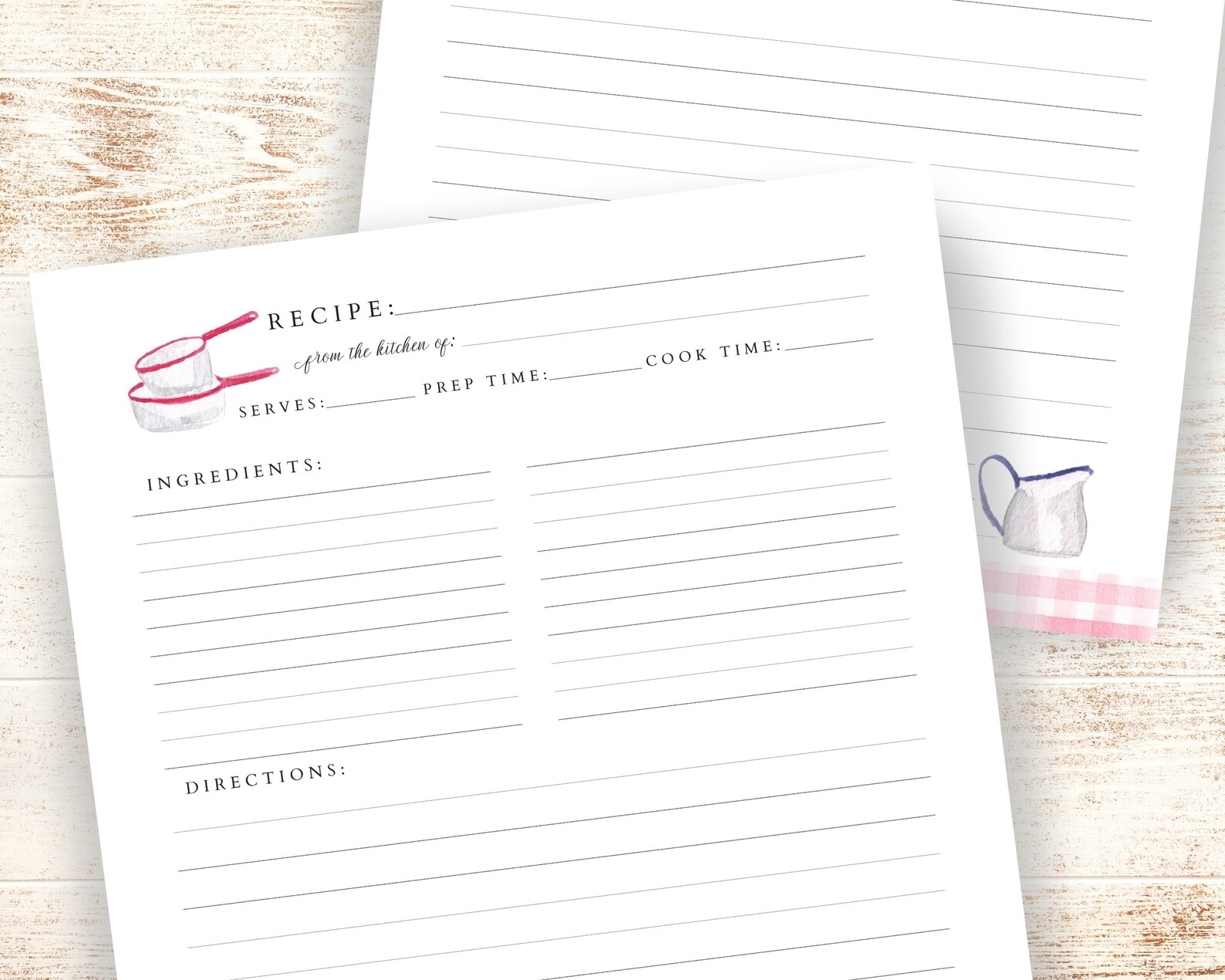 Editable Recipe Template Printable Recipe Template Recipe | Etsy