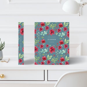 Undated Weekly Planner Binder With Dark Floral Cover Design - Etsy