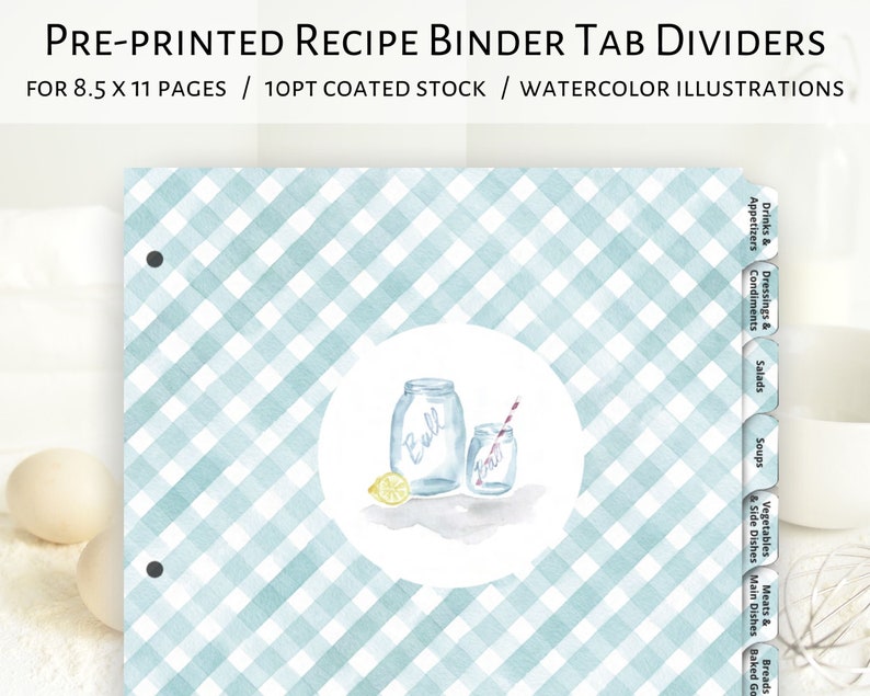 Recipe Binder Tab Dividers Retro Recipe Binder Tab Inserts - Etsy