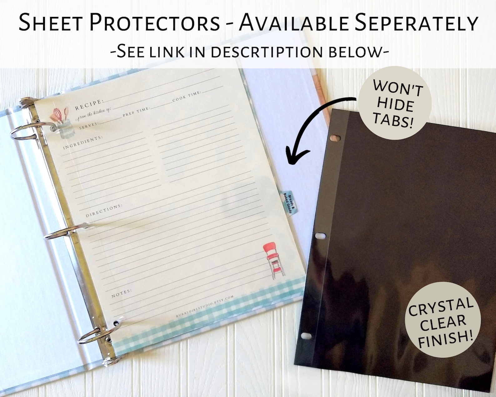 Recipe Binder Tab Dividers 8.5 X 11 Recipe Dividers Retro | Etsy