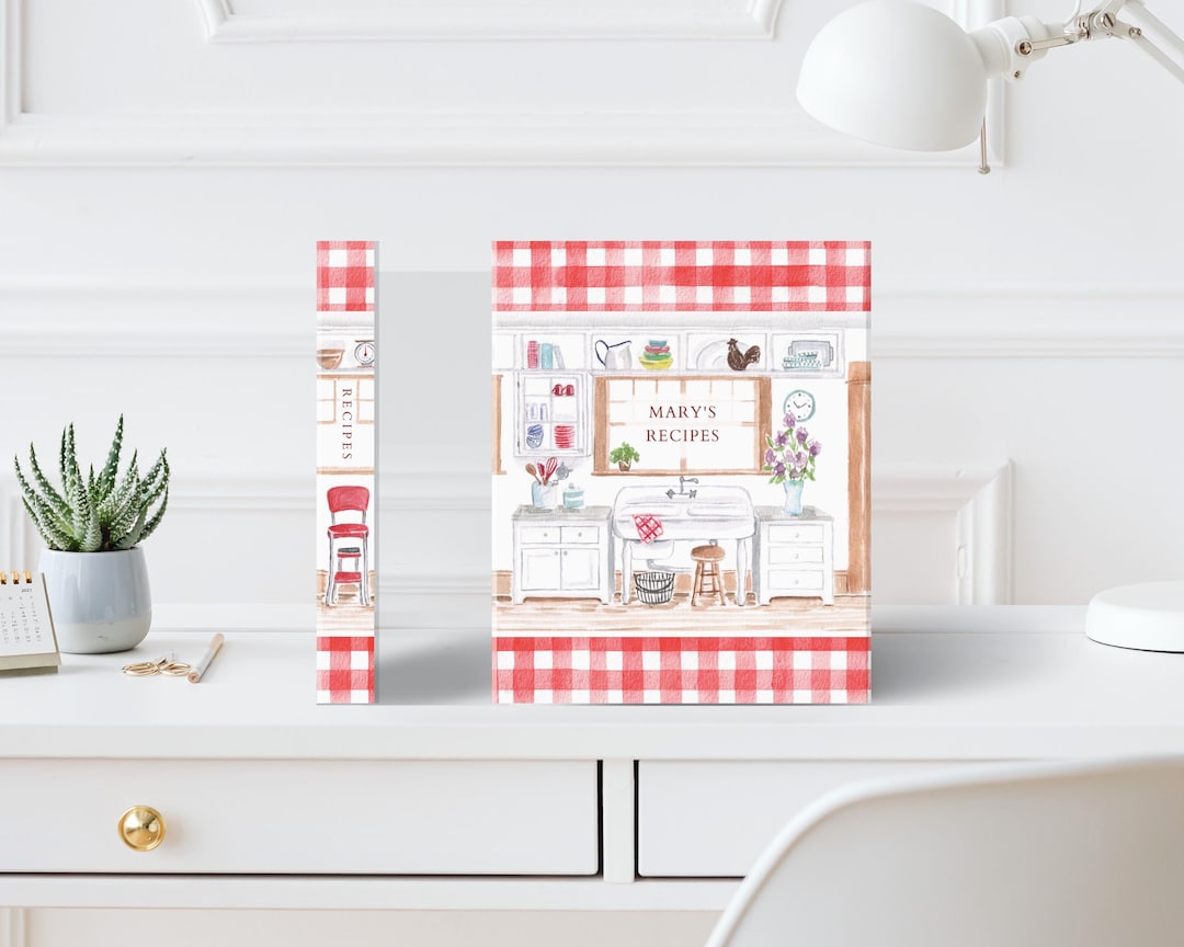 MINI Red Retro Kitchen Recipe Binder, Mini 3 Ring Recipe Binder ...