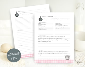 Recipe Binder Filler Paper Watercolor Lemons Recipe Binder Pages, Full ...