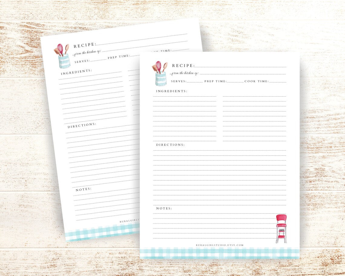 Editable Recipe Template-plain Font Printable Recipe | Etsy