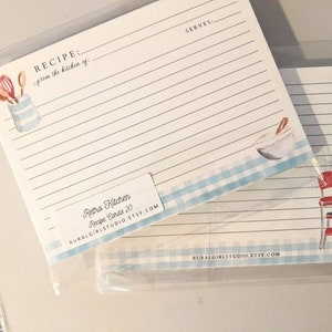 Retro Kitchen Recipe Cards, Recipe Card Sets | 3 Sizes - Etsy