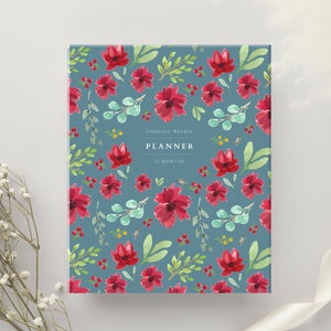 Undated Weekly Planner Binder With Dark Floral Cover Design - Etsy