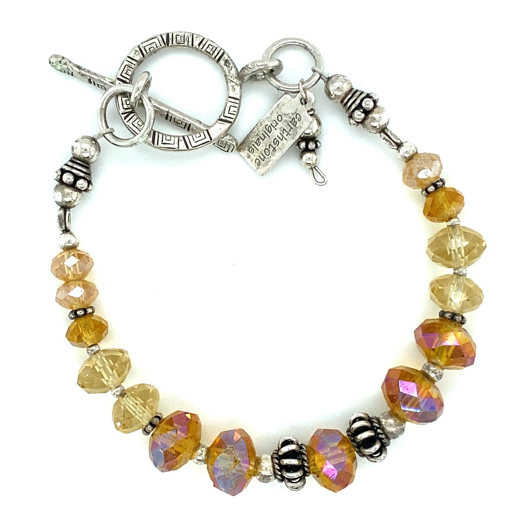 Multi Gold Colored Crystal Bracelet, Earthstone Originals Bracelet ...