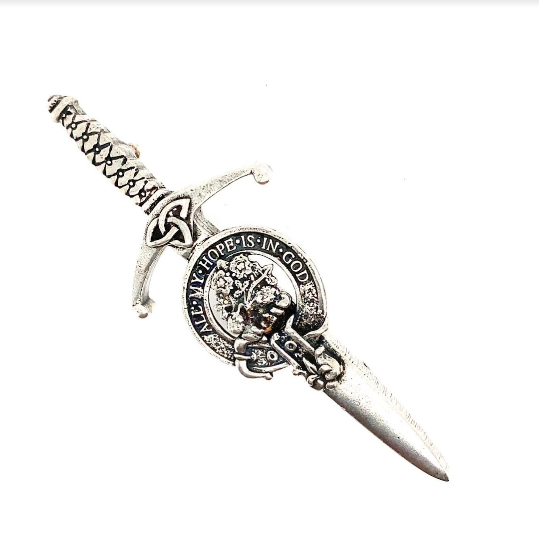 Kilt Pin, Crest Kilt Pin, Scottish Traditional Dress, Crest~ All My Hope is in God, Clan Symbols ...