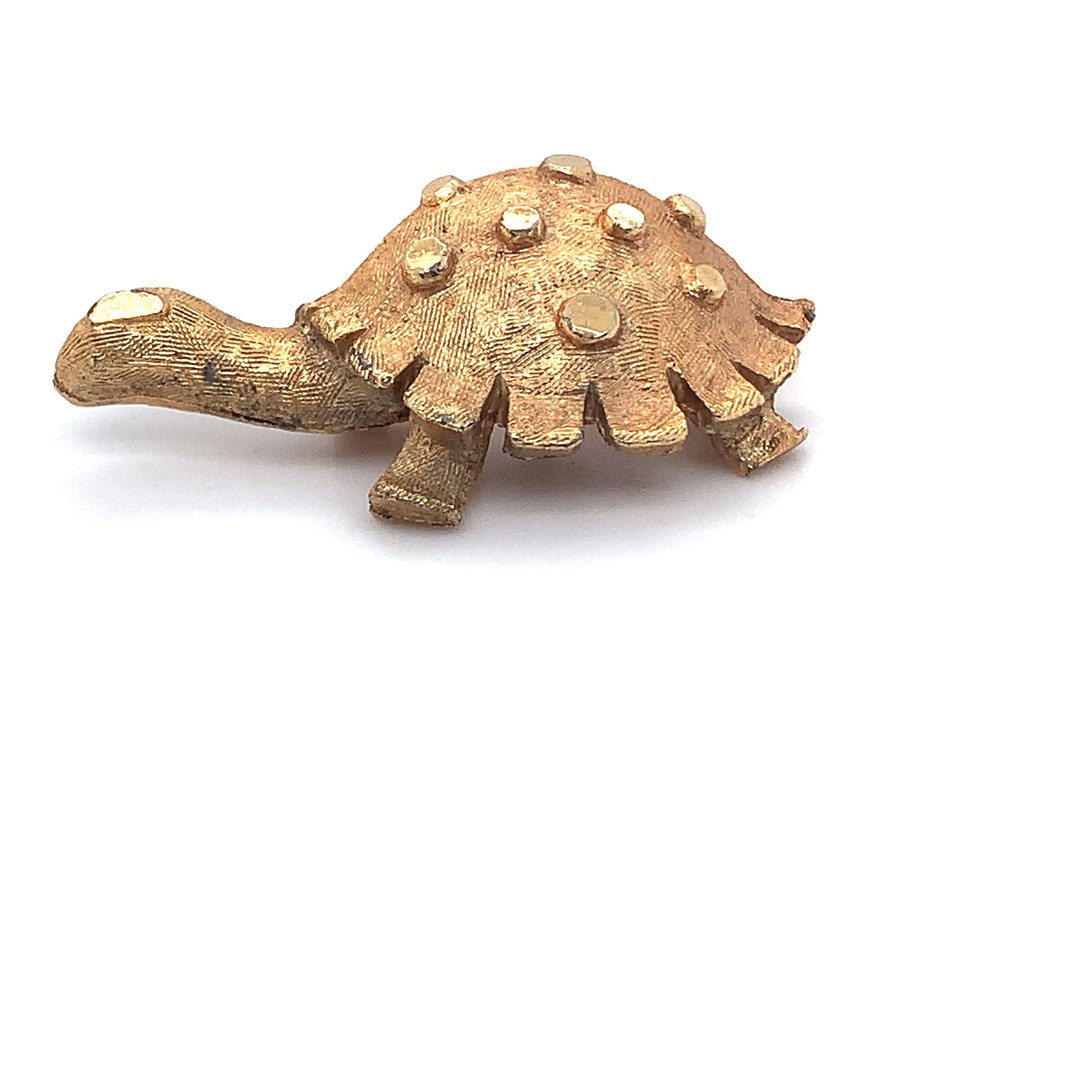 Vintage Turtle Pin, Gold Toned Turtle Brooch, Turtle Jewelry, Tortoise ...