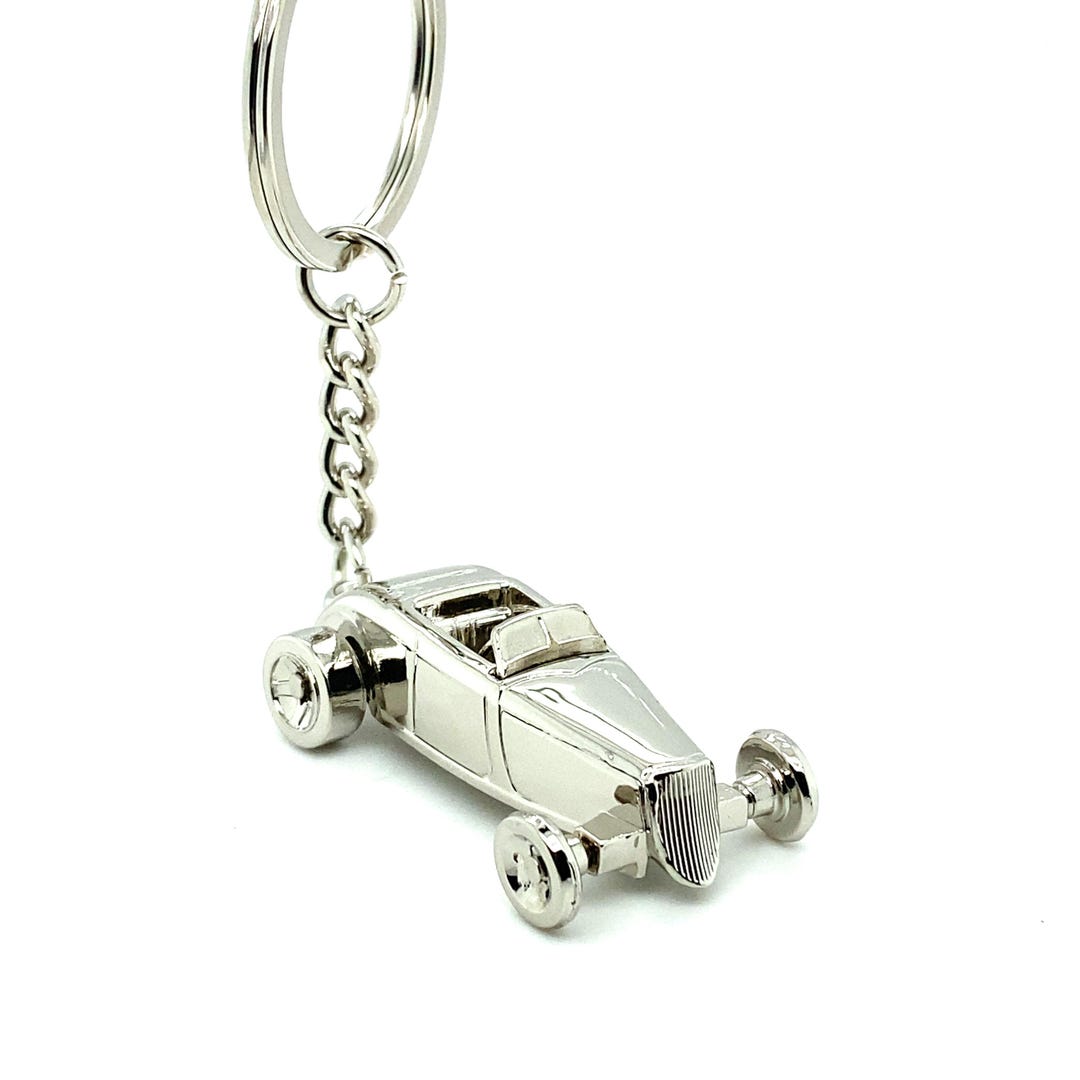 3D Hot Rod Keychain, Stainless Steel Hot Rod, Automotive Key Chain, Car ...