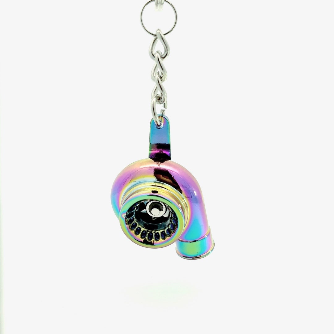 Turbo Keychain, Spinning Turbo Keychain, Automotive Part, Car Key Ring ...