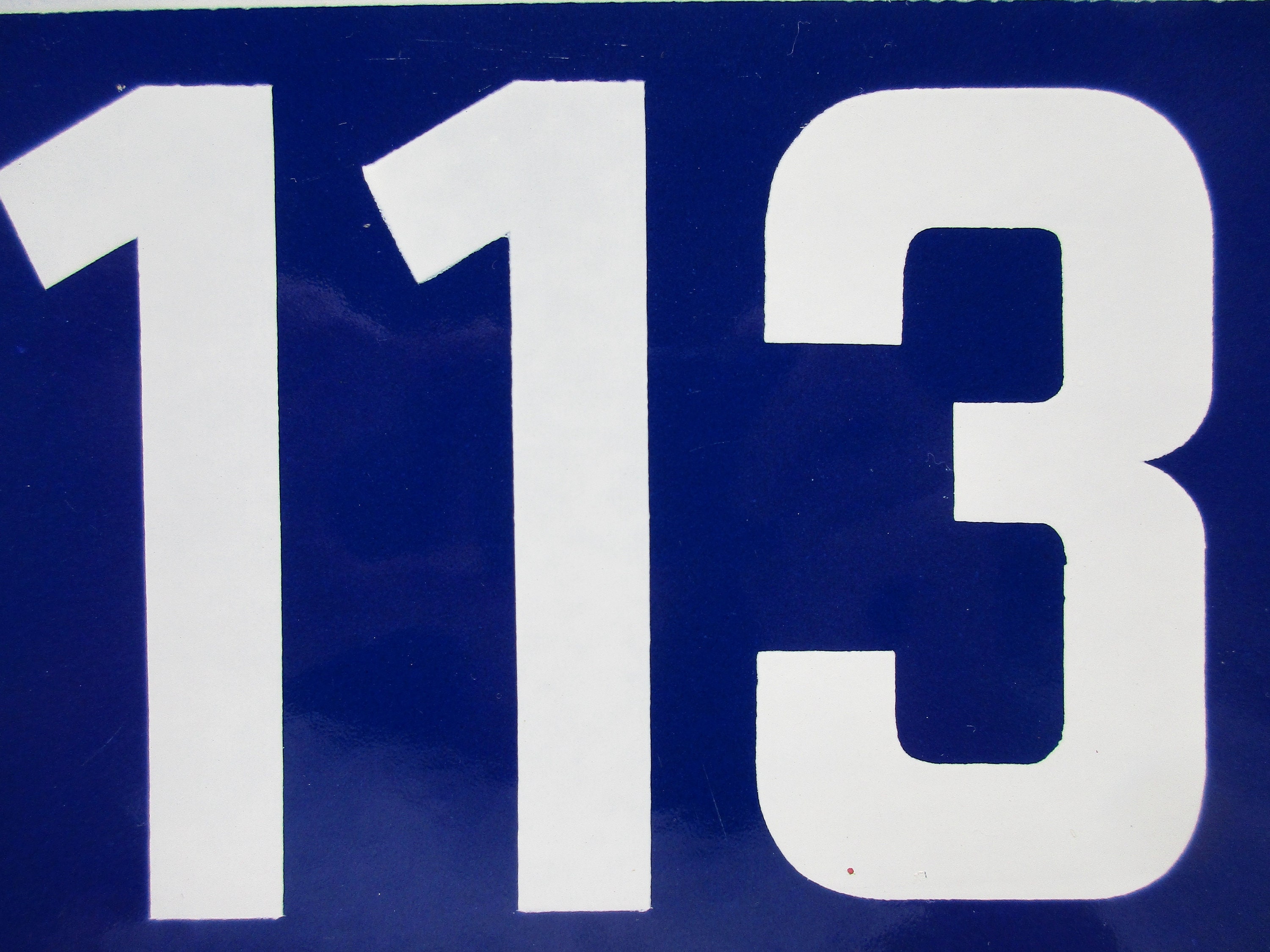 Old Vintage Blue and White Enamelled House Number 113 Door | Etsy