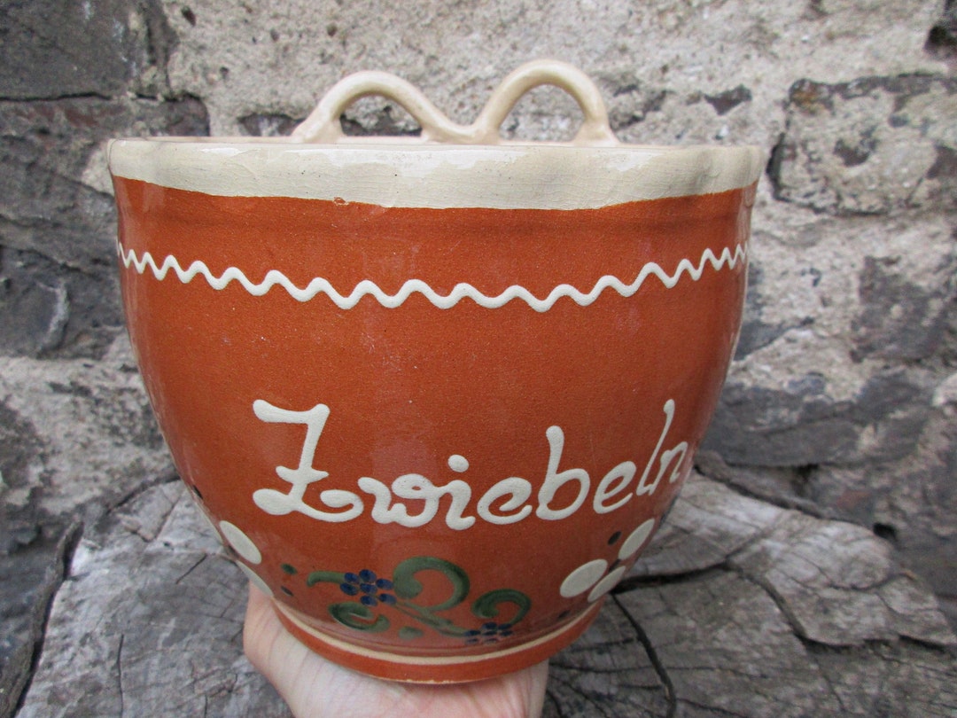 Rustic Vintage Handmade Onion Ceramic Holder, Holder Container ...