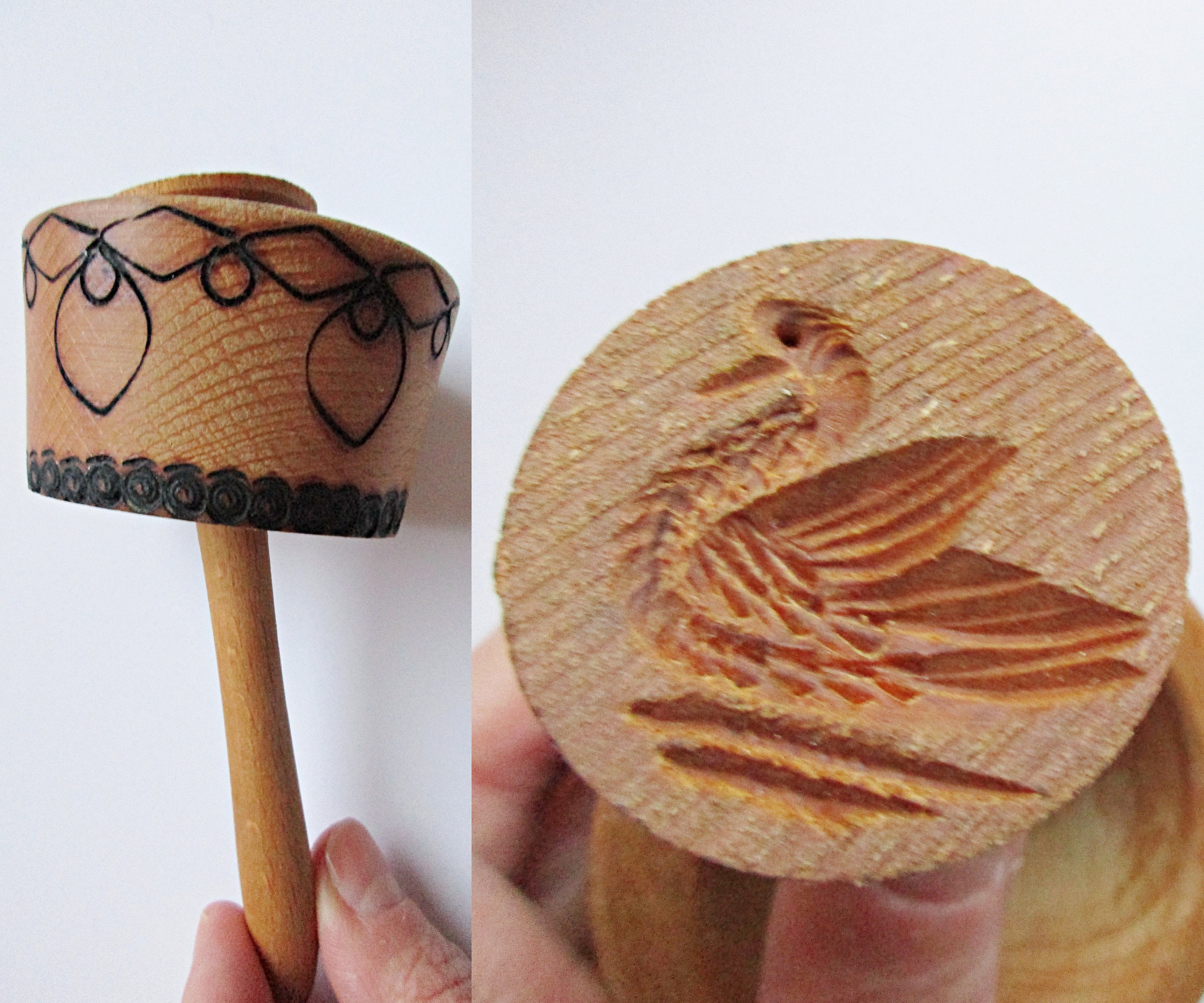 Small Handmade Wooden Butter Food Stamp With Swan Useable | Etsy