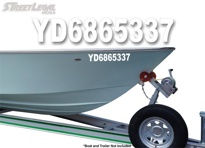 2 CUSTOM Boat Registration Numbers Letters 3''x - Etsy