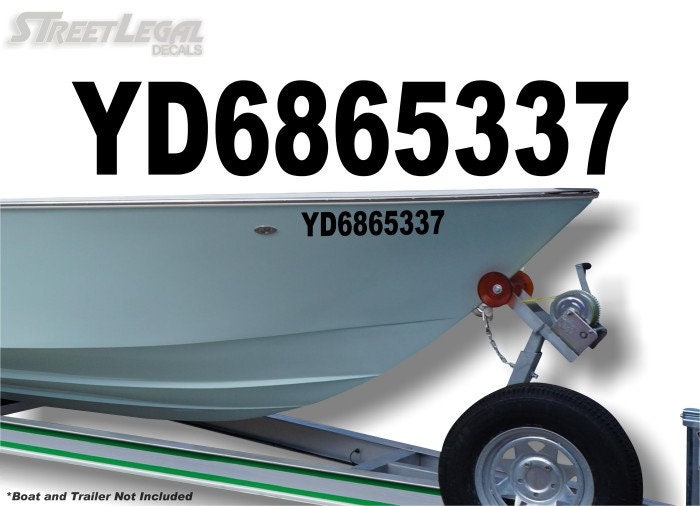 2 CUSTOM Boat Registration Numbers Letters 3''x - Etsy