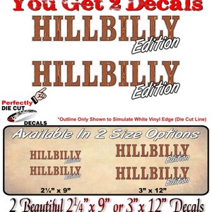 2 HILLBILLY Edition Decals for Pickup 4x4 Offroad Highboy Truck Box off ...