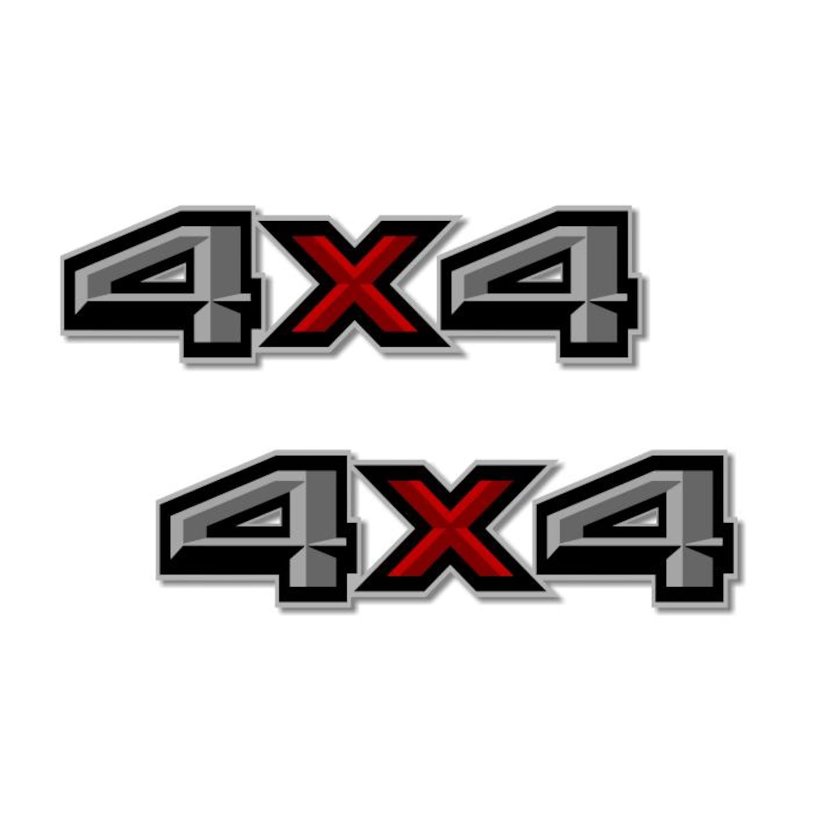 2- 4x4 Beveled 13'' Print Decals for Pickup Highboy Truck off Road ...