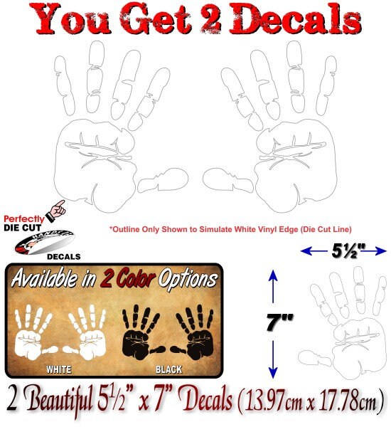 2 HANDPRINT 7 Decals Solid Color Vehicle Hand Print Zen | Etsy