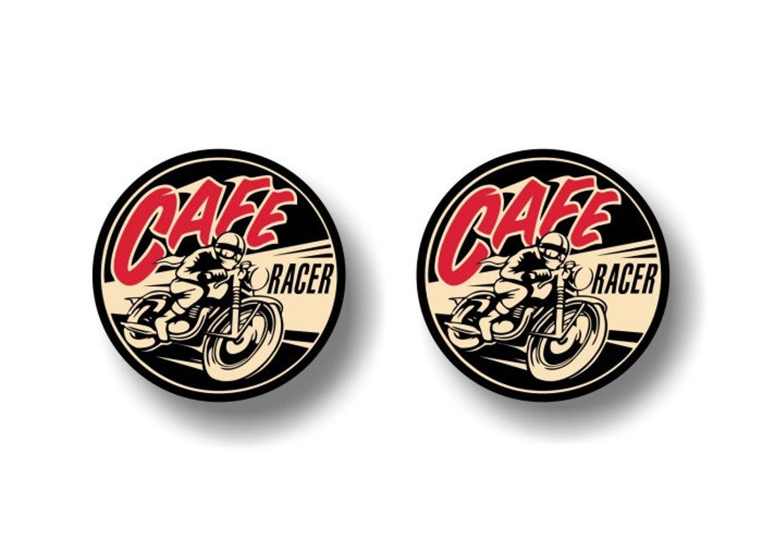 2 CAFE RACER Motorcycle 3 Decals Engine Gas Tank Decal Sticker Car ...
