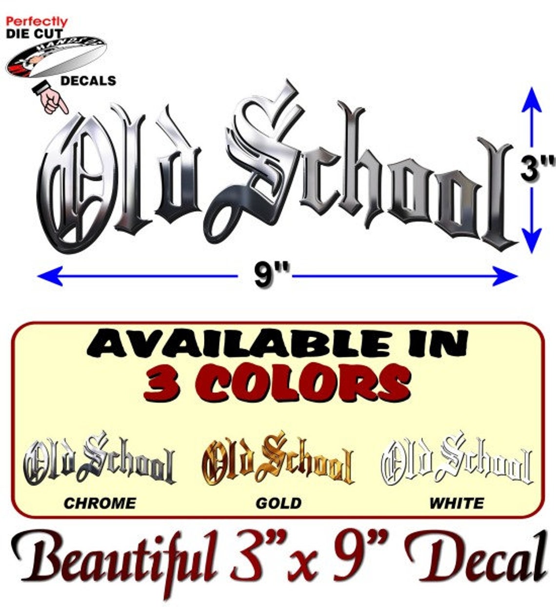 OLD SCHOOL Vinyl 9'' Decal Retro Rockabilly Classic - Etsy