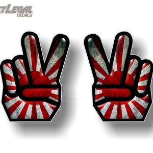 2 Peace JAPAN 5 Vinyl Decals Peace Sign Japanese JDM | Etsy