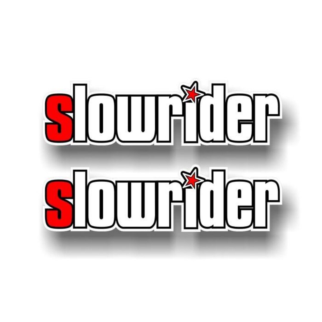 2 SLOWRIDER Vinyl Graphics 9'' Decals Lowrider Lowered Car Truck JDM ...