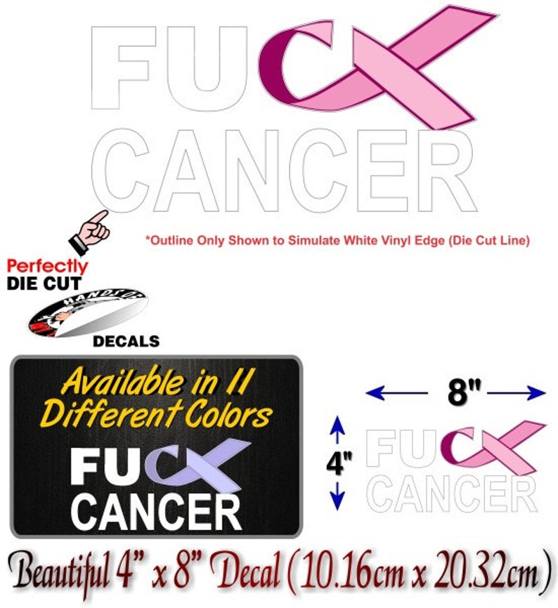 FU Cancer Ribbon Decal Breast Prostate Ovarian Cervical FCK - Etsy