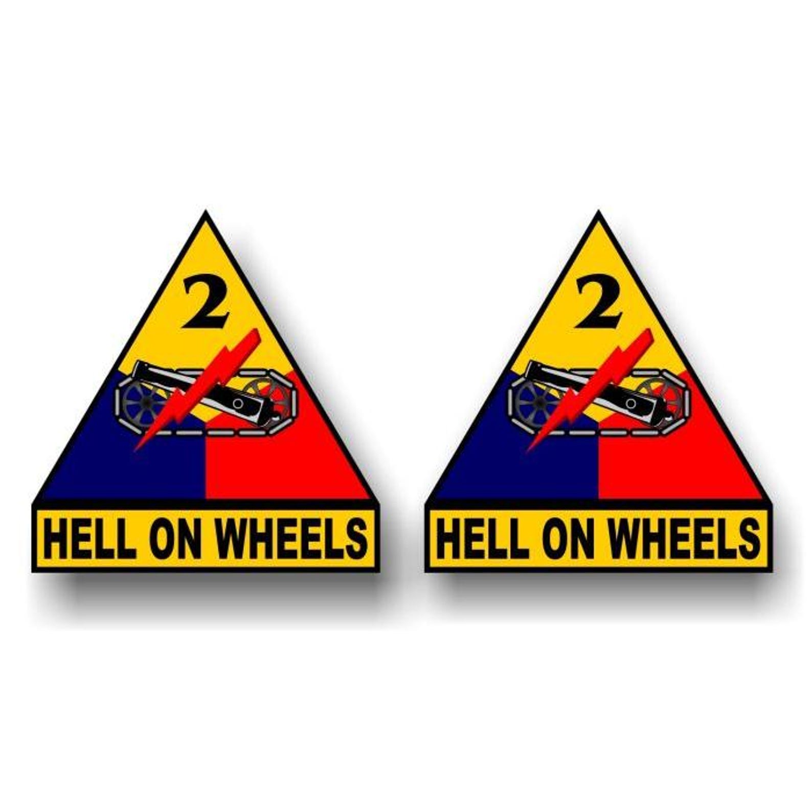 2 Hell ON Wheels 2nd Armored Division Vinyl Graphics Decals US Army ...