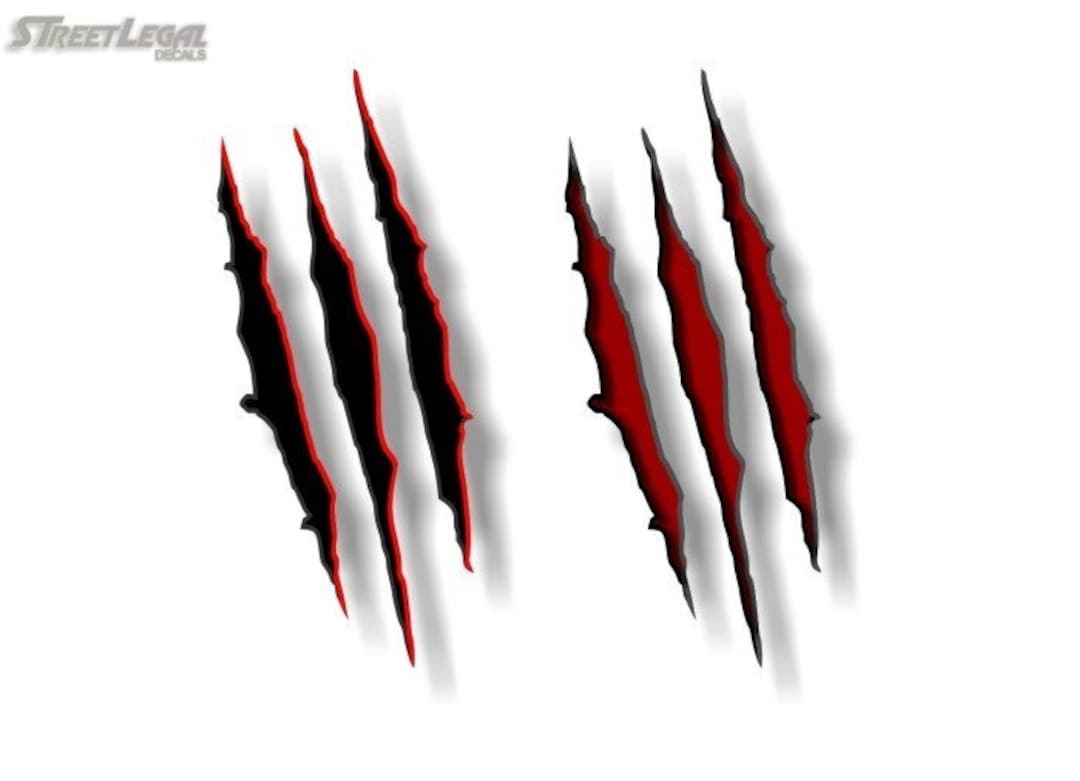 2 RIPPED CLAW Marks 9'' or 13'' Vinyl Sticker - Etsy UK