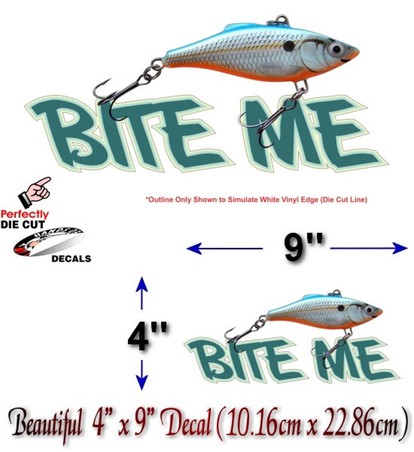 BITE ME Fishing Lure 9 Vinyl Sticker Decal for Truck - Etsy