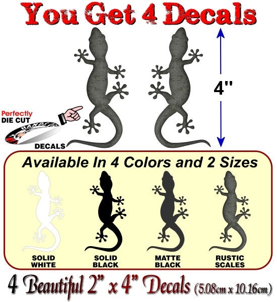 Gecko Climbing Vinyl Decals 4'' or 7'' Size | Etsy