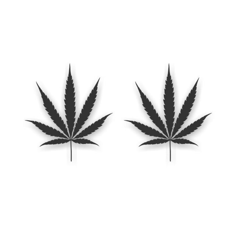 2 Cannabis Leaf Decals Stickers Marijuana Pot Leaf Bong Flag Vinyl ...