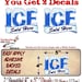 2 ICE Sold Here 5'' Decals Concession Frozen Sale Sign Trailer Stand ...