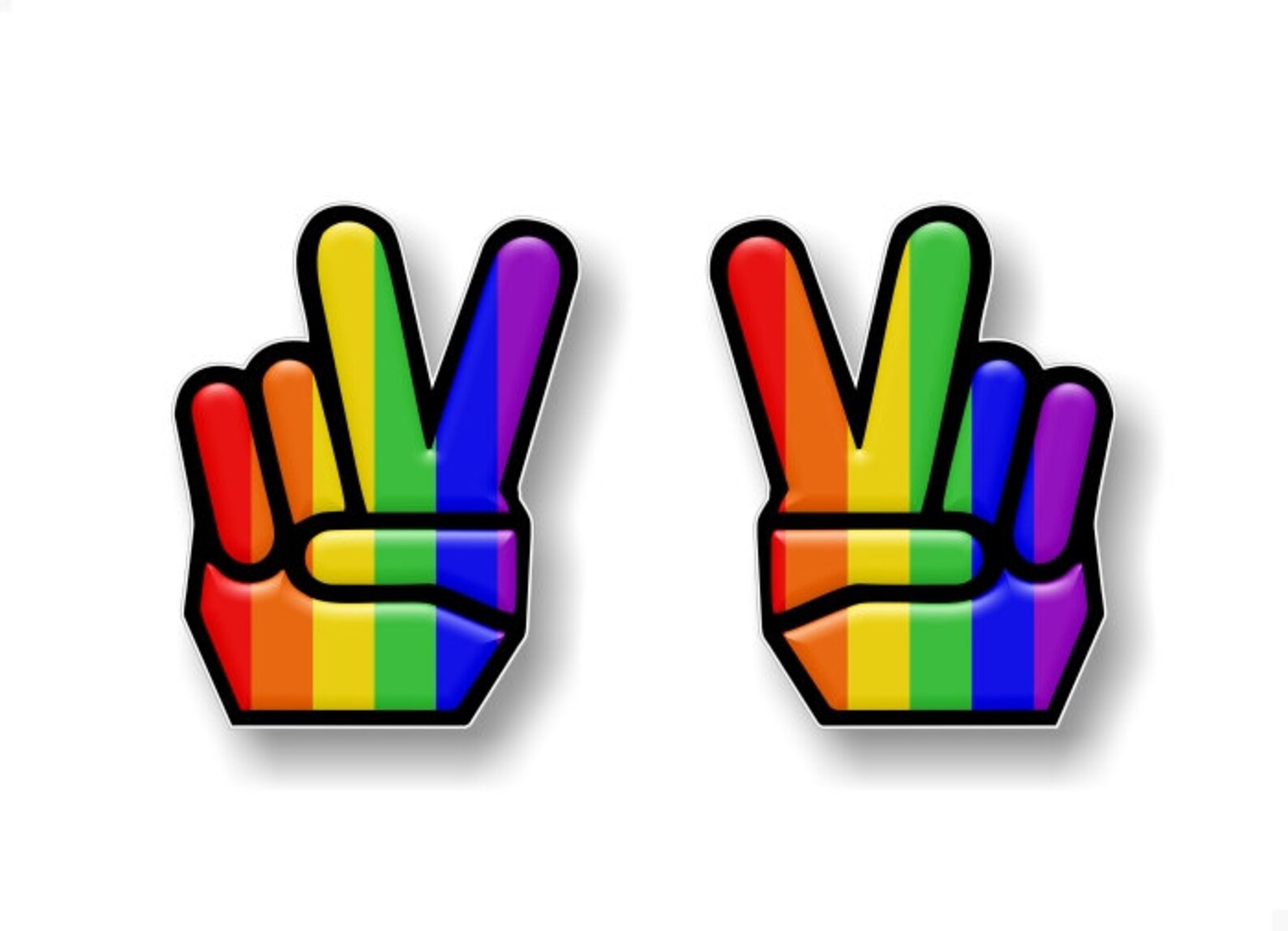 2 Peace LGBTQ 5 Vinyl Decals Peace Sign Pride Flag - Etsy
