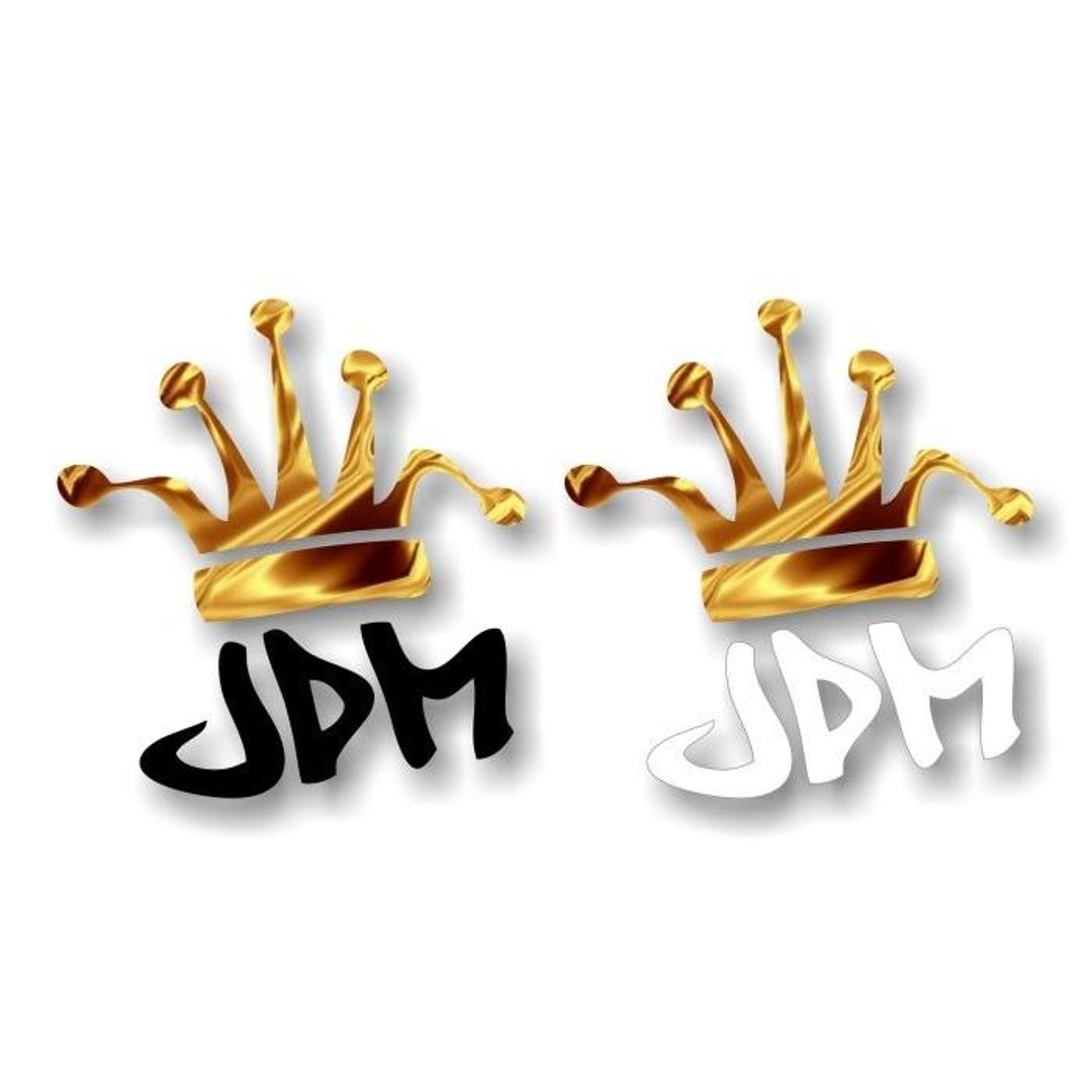 2 JDM Joker Crown 5.5" WHITE or BLACK Lettering Vinyl Decals Racing ...