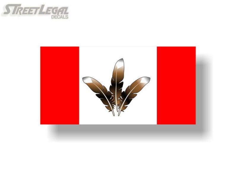Tribal Canadian Flag 7.5 Feathers Decal Native American - Etsy
